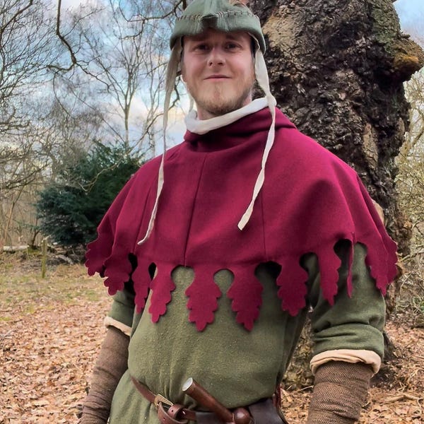 Medieval Liripipe Hood From the 14th Century Made of Wool and Printed ...