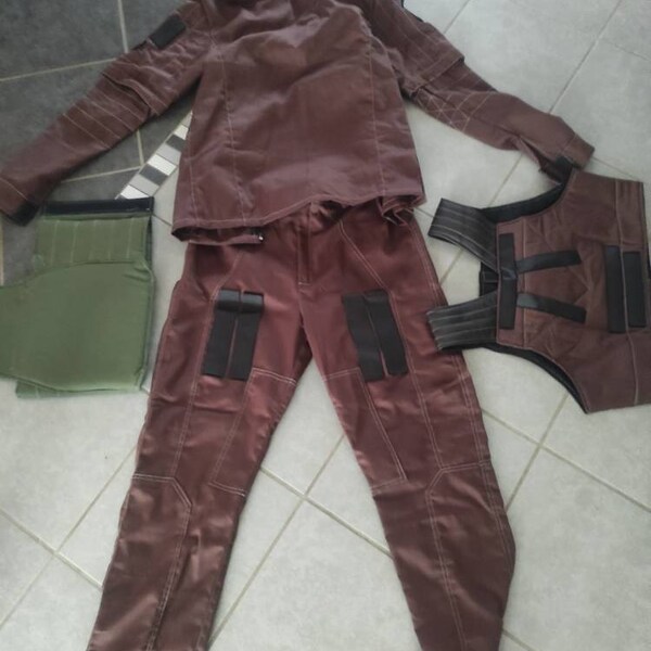 Tan Cosplay Flight Suit With Velcro Flak Vest & Cummerbund 4-piece ...