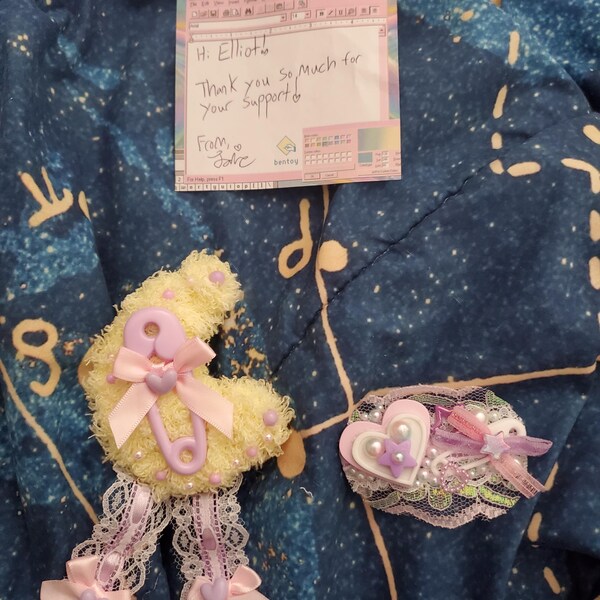 Pastel Lacey Moon Brooches - Etsy