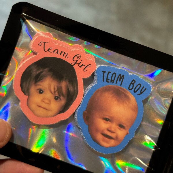 Team Boy and Team Girl Stickers, Personalized Baby Sticker, Baby Shower ...