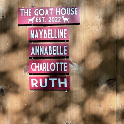 Goat Name Signs Custom Livestock Animal Names Personalized Coop and ...