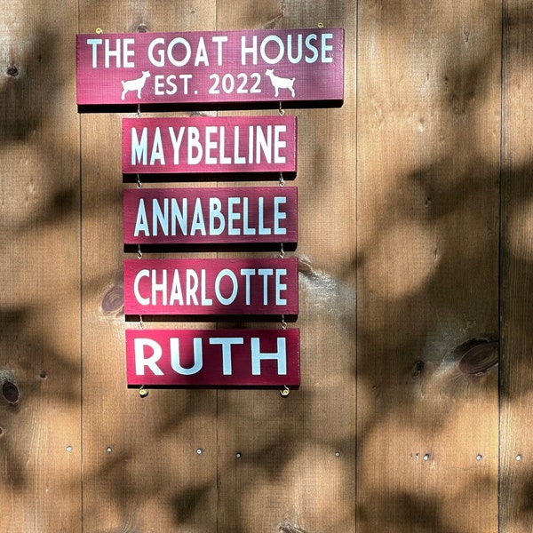 Goat Name Signs | Custom Livestock Animal Names | Personalized Coop and ...