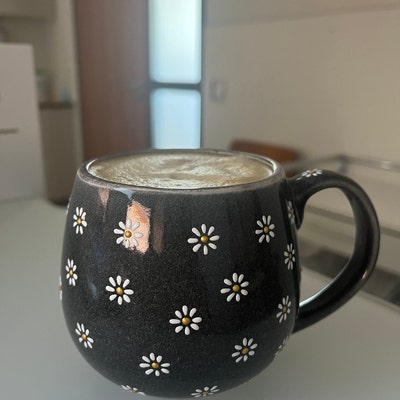 Daisy Coffee Mug Cozy Tea Cups Daisy Cappuccino Ceramic - Etsy