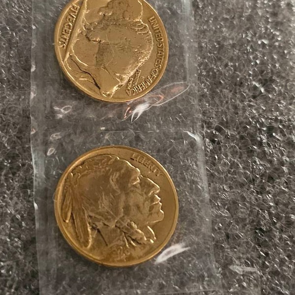 Buffalo Nickel - Pure 24K Gold Plated (aka Indian Head Nickel ...