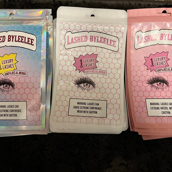 Eyelash Storage Bags for Mink Eyelash Line, Eyelash Laser Zip Bags ...