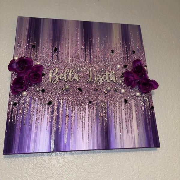 City Lights - Pretty Glitter Abstract Art, Glitter Wall Art, Abstract ...