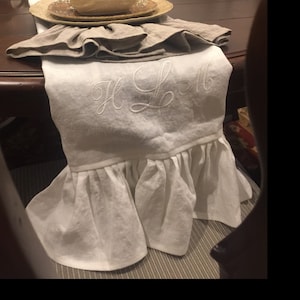 Custom Linen Table Runner Ruffled Linen Runner Monogram Option Table ...