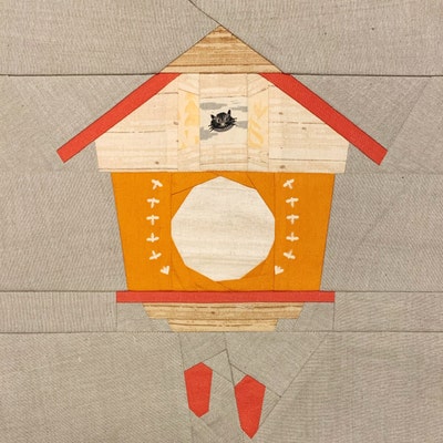 Cuckoo Clock Quilt Block, Paper Pieced Quilt Pattern, PDF Pattern ...