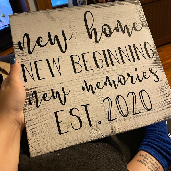 New Home New Beginning New Memories L Established Sign L New Home Sign ...