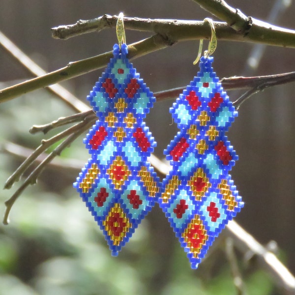 3D Peyote Star Beading Pattern PDF | Beaded Geometric Peyote Ornament ...