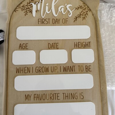 Personalised First Day Board, Customisable First Day Board, Kids First ...