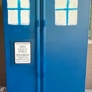 Police Box Windows 3d Printed Blue and White 7.25x9.5 - Etsy