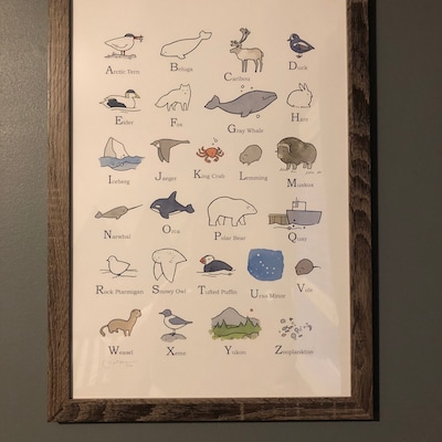 Illustrated Alphabet Arctic North Canada Alaska Nursery Art Print ABC ...