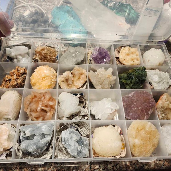 Oco Geode Cut Crystals avg 3.5 Lbs Box Flat Bulk Wholesale Lot Rough ...