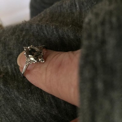 Square Black Diamond Ring 1.67 Ct Emerald Cut Black - Etsy