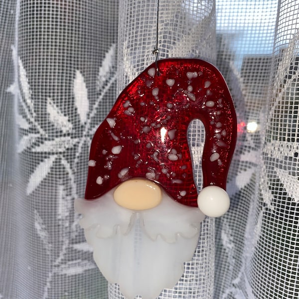 Glass Father Christmas Ornament, Santa Claus Gnome, Hanging Decoration ...