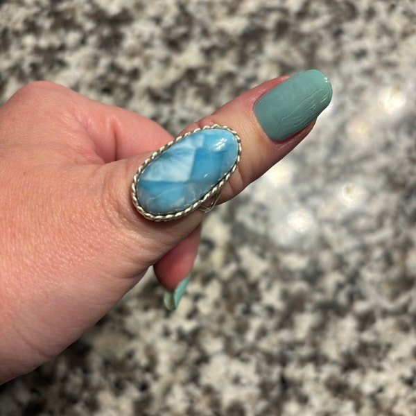 1.7 "in. Dominican Nice Deep Blue Larimar Stone Pendant Handmade - Etsy