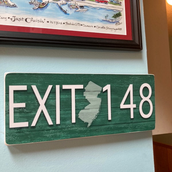 New Jersey Parkway Wood Exit Signs, NJ Exit Signs, Garden State Parkway ...