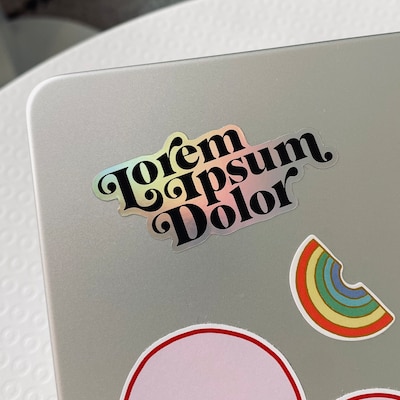 Lorem Ipsum Dolor Holographic Sticker Funny Graphic Designer Text Fill ...