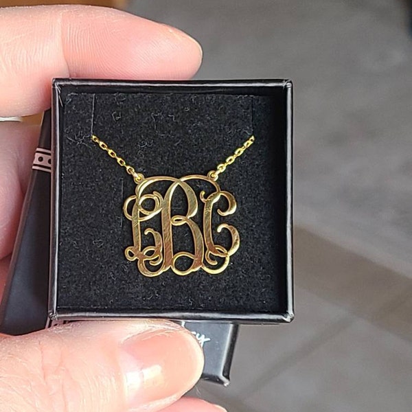 14k Gold Monogram Necklace,personalized Necklace,personalized Jewelry ...