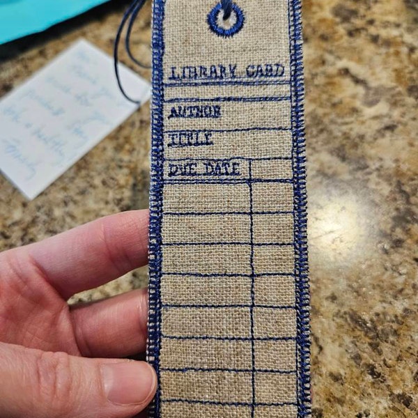 Library Card Bookmark - Embroidered Bookmark - Etsy