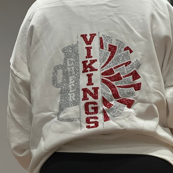 Glitter Cheer Zip Hoodie | Cheer Hoodie | Cheer Bling | Cheer Spirit ...