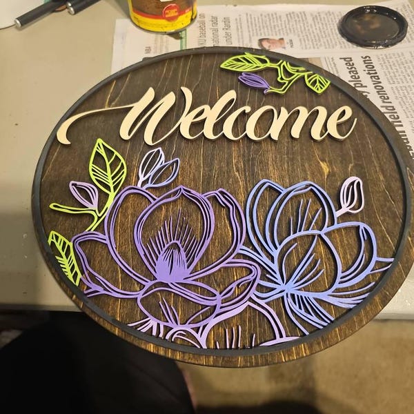 3D Flower Sign Bundle Laser Cut SVG | Flower 3D Wooden Sign | Floral ...