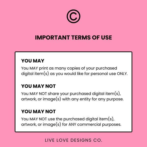 Printing Size Digital Downloads, Guide and Instructions Printable ...