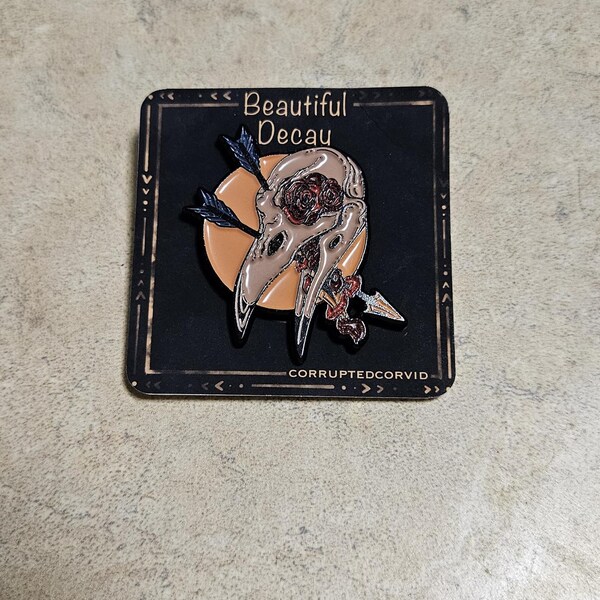 Crow Enamel Pin | Starry Crow Pin | Hard Enamel Pin | Corvid Pin ...