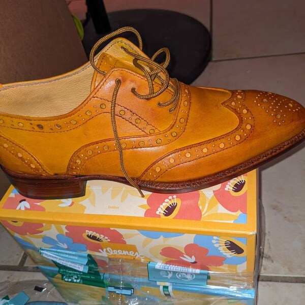 Customized Handmade Brown Leather Lace up Italian Shoes, Leather Sole ...