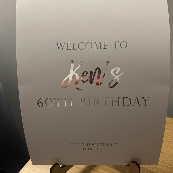 Gold Birthday Sign Welcome Sign Birthday Sign Rose Gold Birthday ...