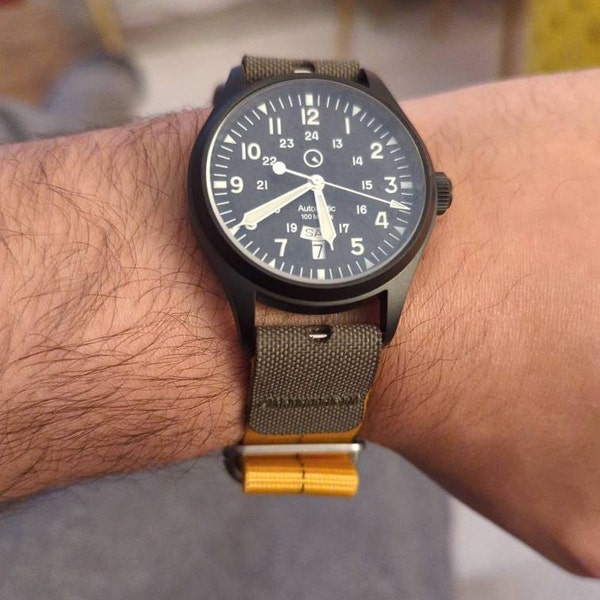 T-11 O-rig Watch Strap Army Green/red, Parachute Style Military Webbing ...