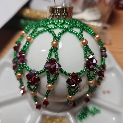 Easy Beaded Ornament Dripping With Swarovski Bicones or Czech Fire ...