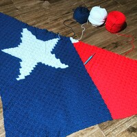 Texas Flag Afghan C2C Crochet Pattern, Written Row Counts, C2C Graphs ...