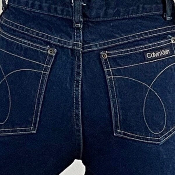 70s Western Bell Bottom Flare Jeans Zig Zag Stitch RAD Unique Pockets ...