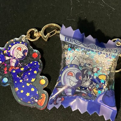 FNAF Daycare Attendant Keychain Sun Moon Candy Bag Charm Sundrop ...