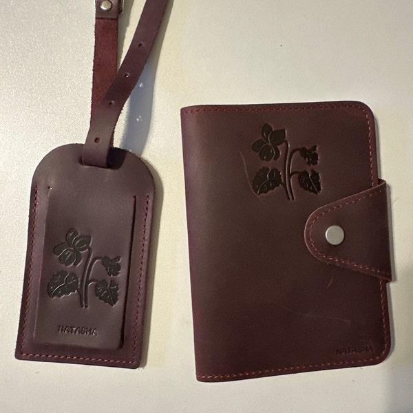 Personalized Birth Flower Passport Cover Leather Custom Passport Holder ...