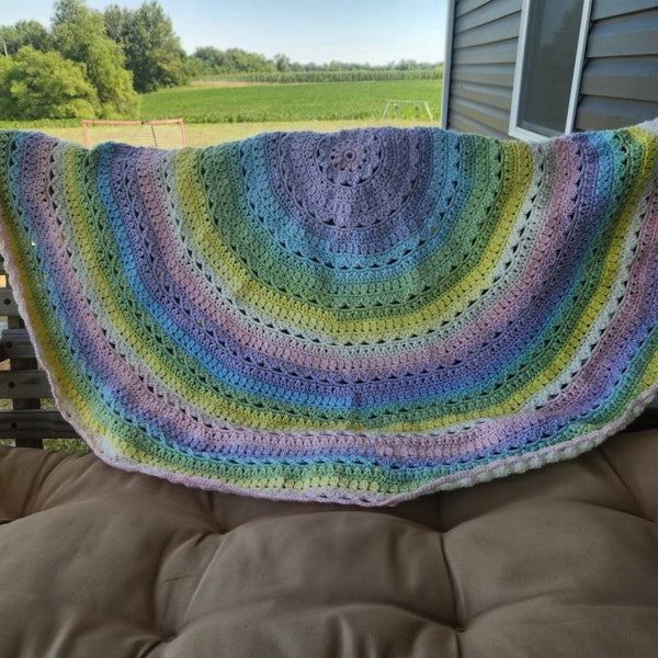 Round Crochet Blanket Pattern: Lacy Shell Design (digital PDF Download ...