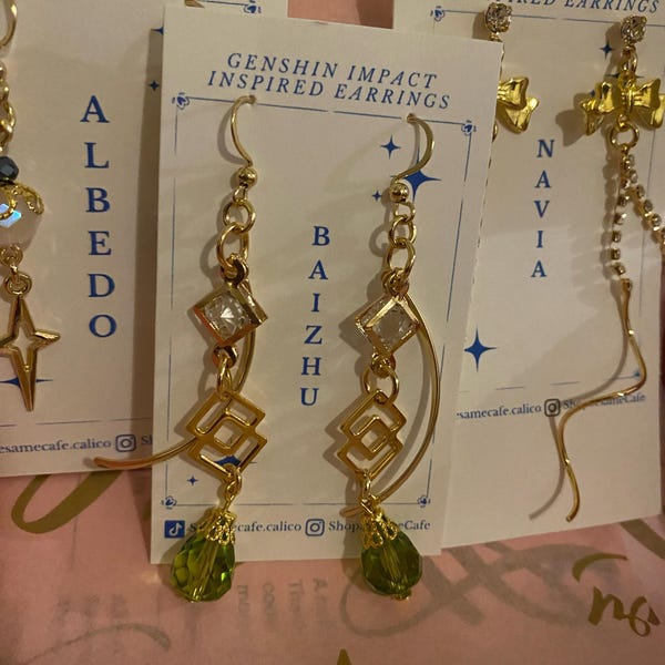Aether Traveler Earrings Genshin Impact Inspired Cosplay Earrings ...