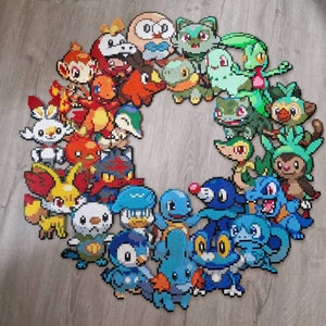 Pokémon Starters Cross Stitch Pattern - Pokémon - 10" X 10" Hoop Sized ...