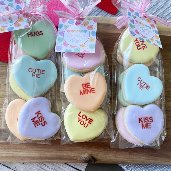 Instant Download Happy Valentine's Day Cookie Tag, Rainbow Candy Hearts ...