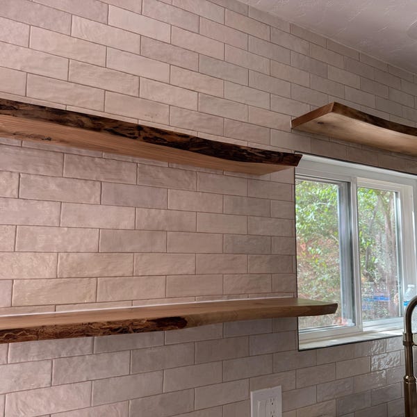 Boho Home Live Edge Wood Gift Home Rustic Floating Live Edge Shelf ...