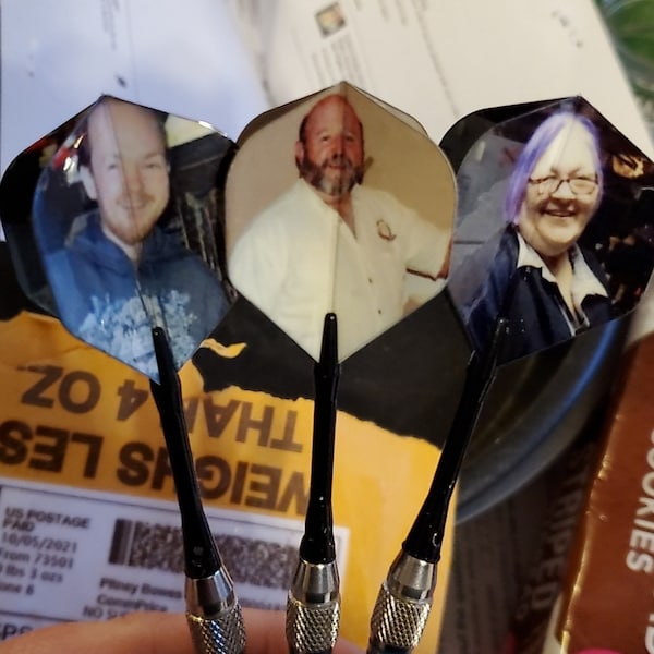 Custom Designed PEAR Dart Flights , 1 Set of 3 Flights, Personalized ...