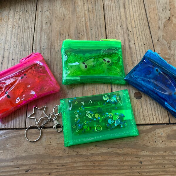 Glitter Goo Coin Purse - Attack on Mars - Pink - Glow Wallet - Jelly ...