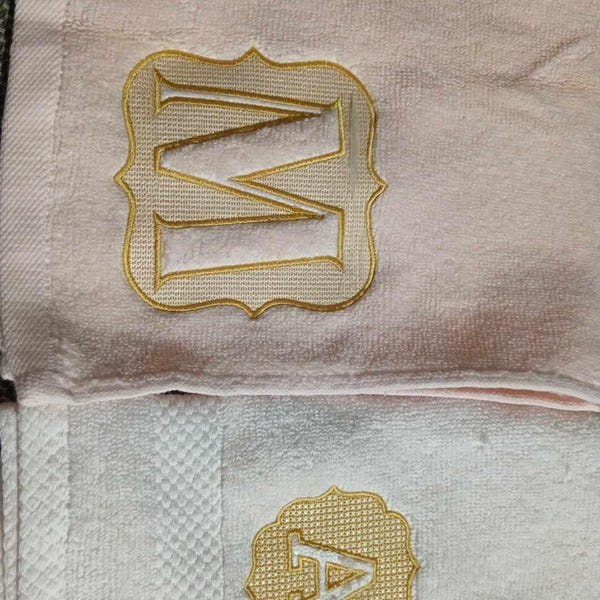Embossed Machine Embroidery Alphabet, Monogram Towel Font, 5 Sizes, A-Z ...