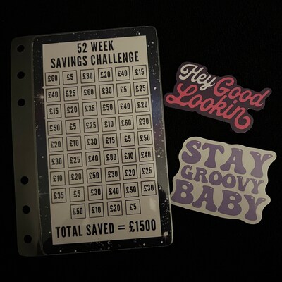One Pound Savings Challenge Wallet Insert Tracker Pastel - Etsy
