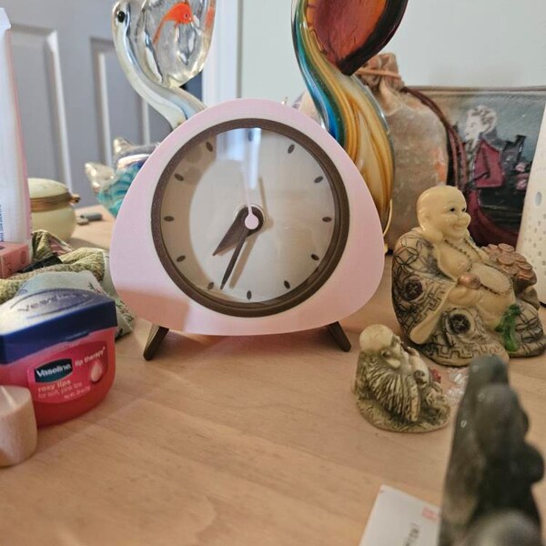 Pastel Pink, Mid Century Modern Desk and Table Clock | Unique Decor for ...
