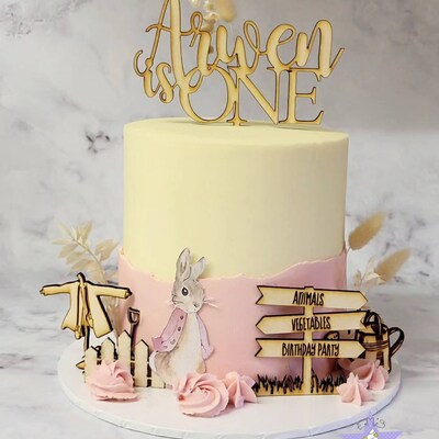 Peter Rabbit Cake Set Wooden Peter Rabbit Cake Topper Flopsy Bunny Cake ...