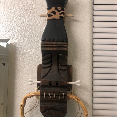 Pair of Handmade Carved Wood Mug Witco Style Tiki Shelves - Etsy