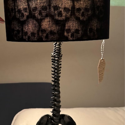 Gothic Lampshade Handmade Skull Light Shade Catacombs Old Bone gothic ...